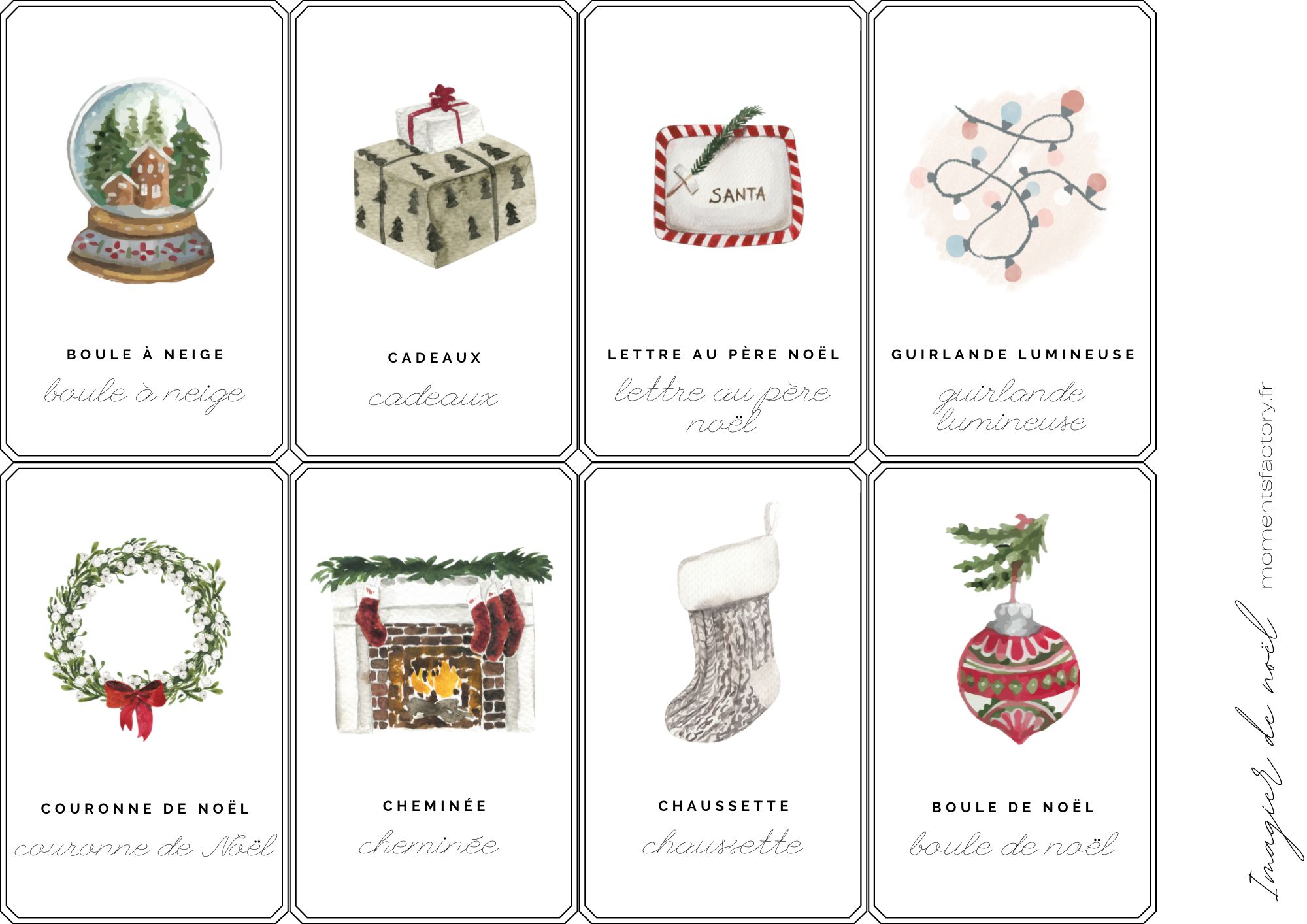 72 cartes de Noël imprimable pour les enfants | Moments Factory
